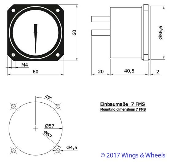 Winter Instruments 7 FMS Airspeed Indicator